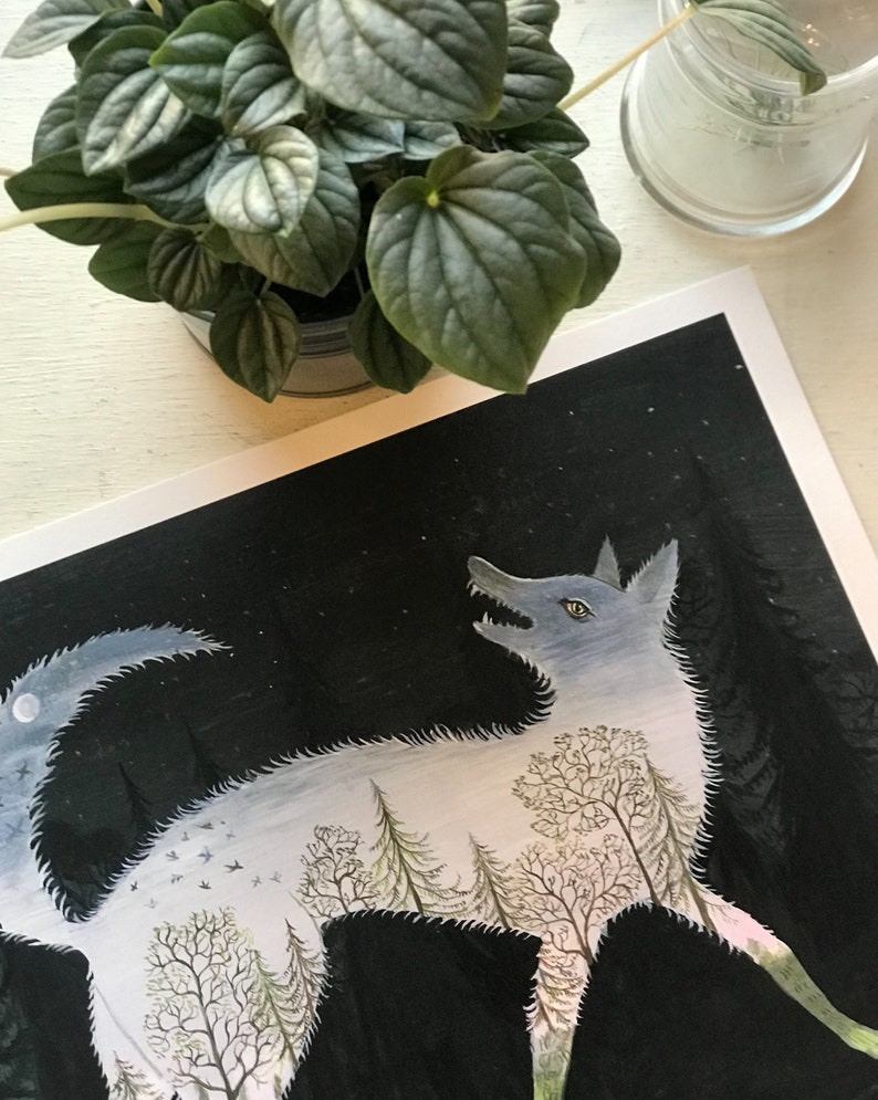 The Evening Wolf - Print - Etsy