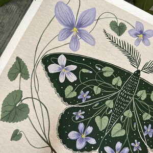 Wild Violet Moth - Botanical Moth - Art Print - Etsy
