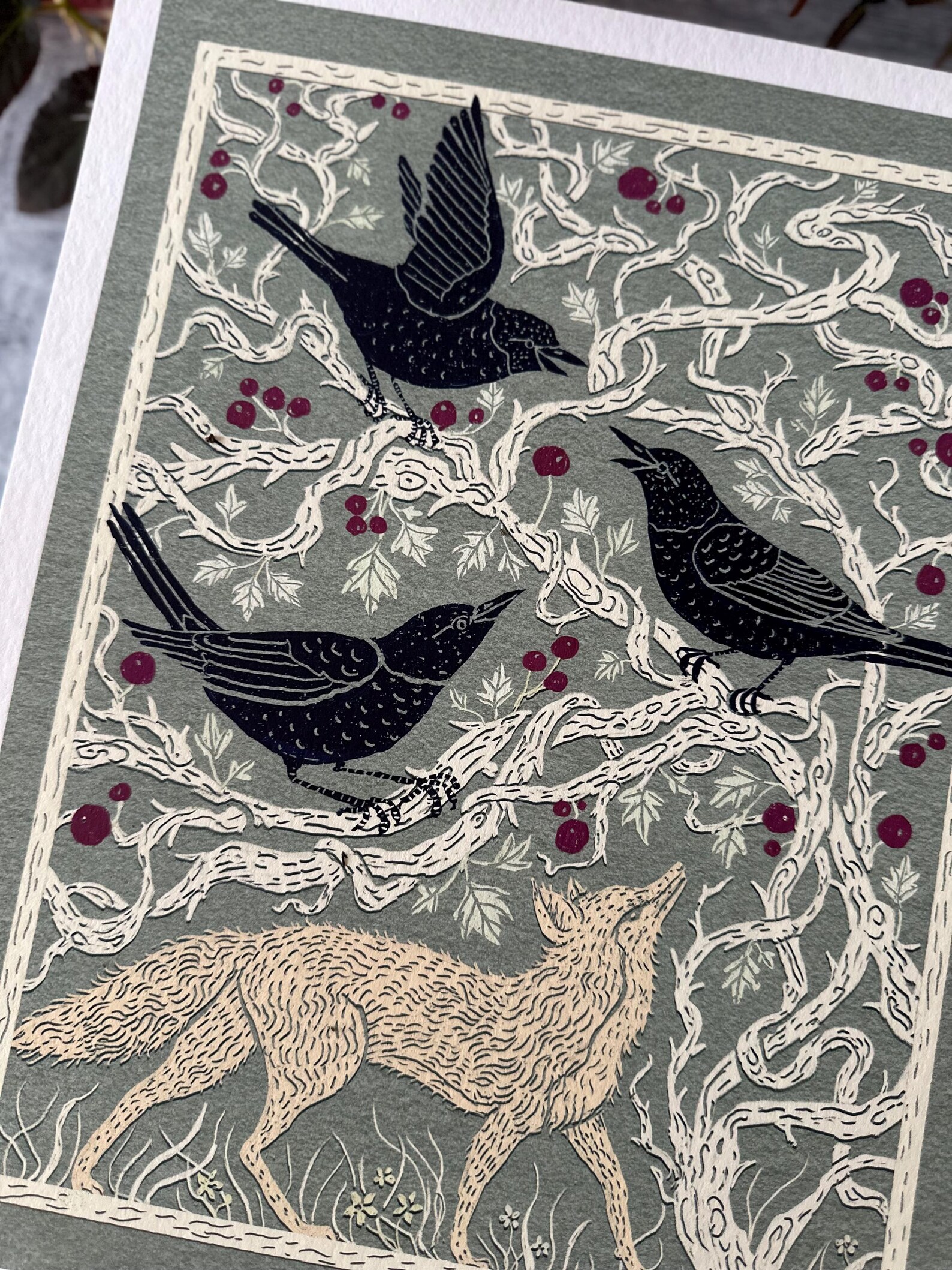 The Robins and the Fox - Art Print - Etsy