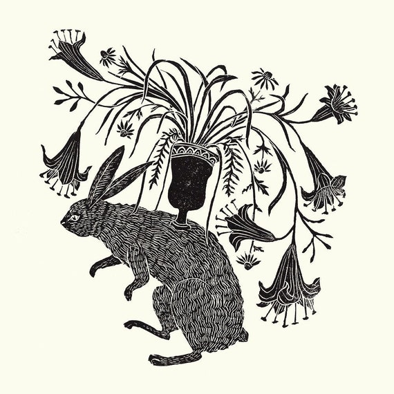 The Spring Hare Print | Etsy