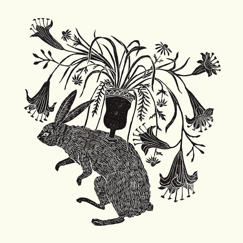 The Spring Hare Print | Etsy