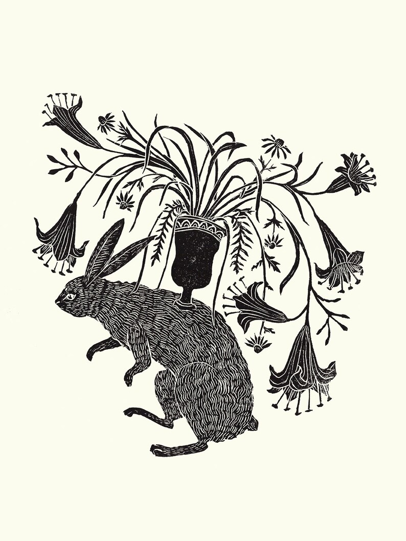 The Spring Hare Print | Etsy