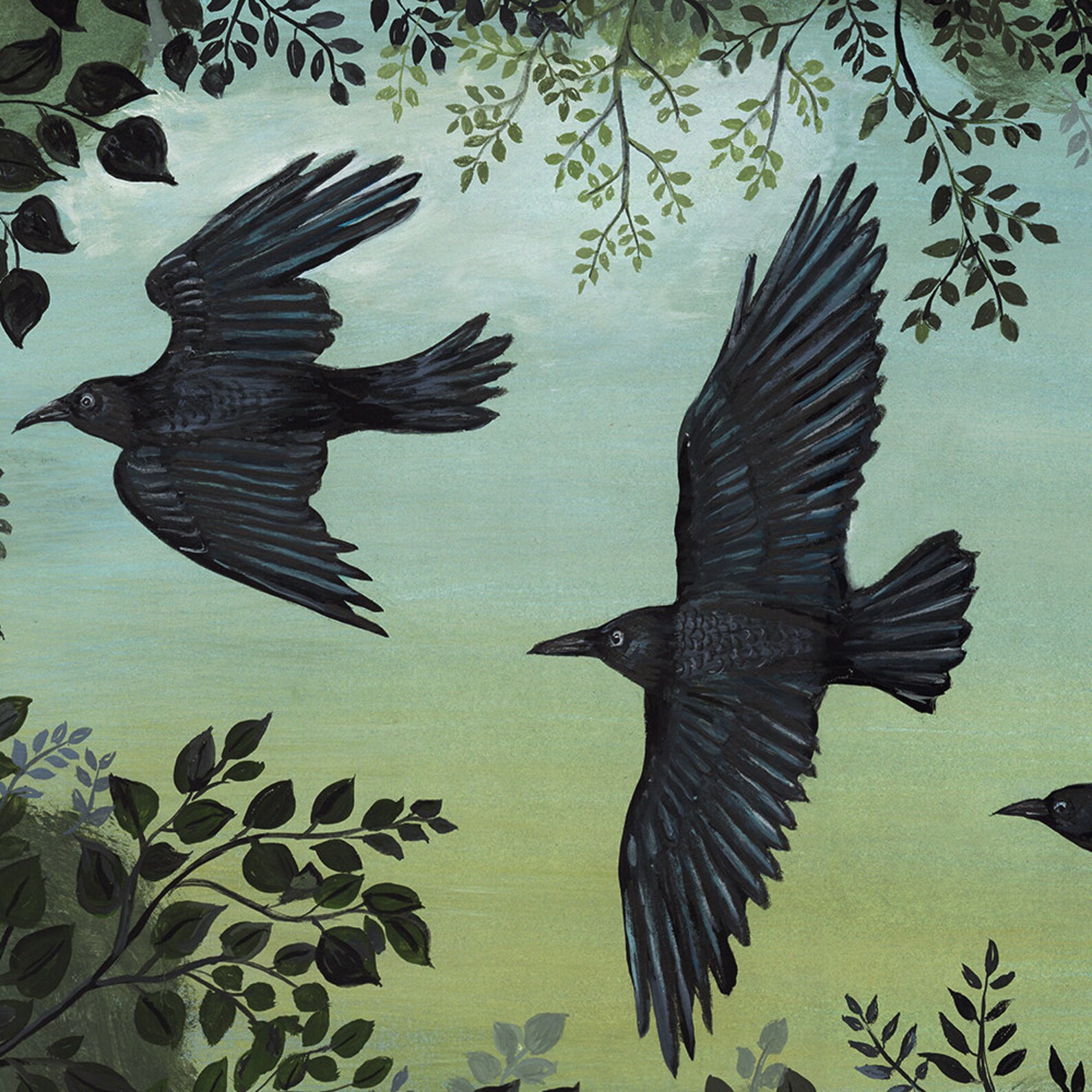 Three Crows Print | Etsy