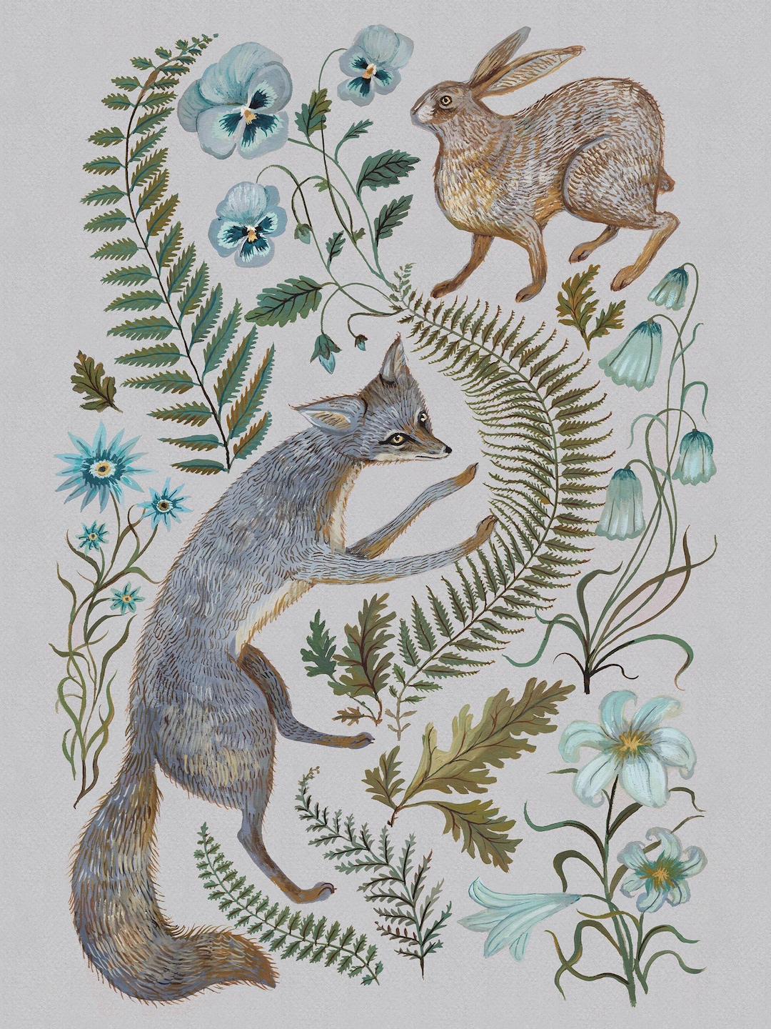 The Fox and the Hare - Print - Etsy