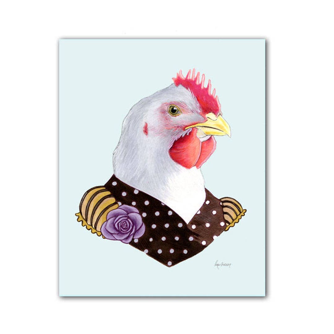 Hen Art Print 11x14 - Etsy