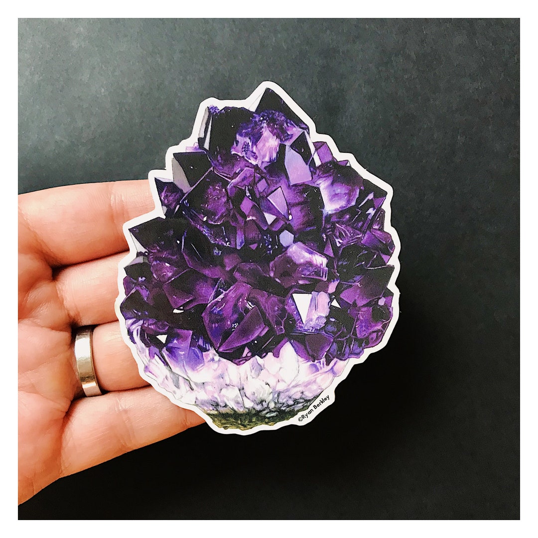 Vinyl Sticker - Amethyst, February Birthstone, Gem Sticker, Laptop ...