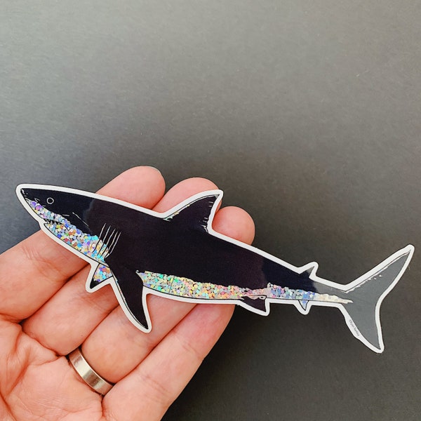Glitter Shark Sticker - Etsy