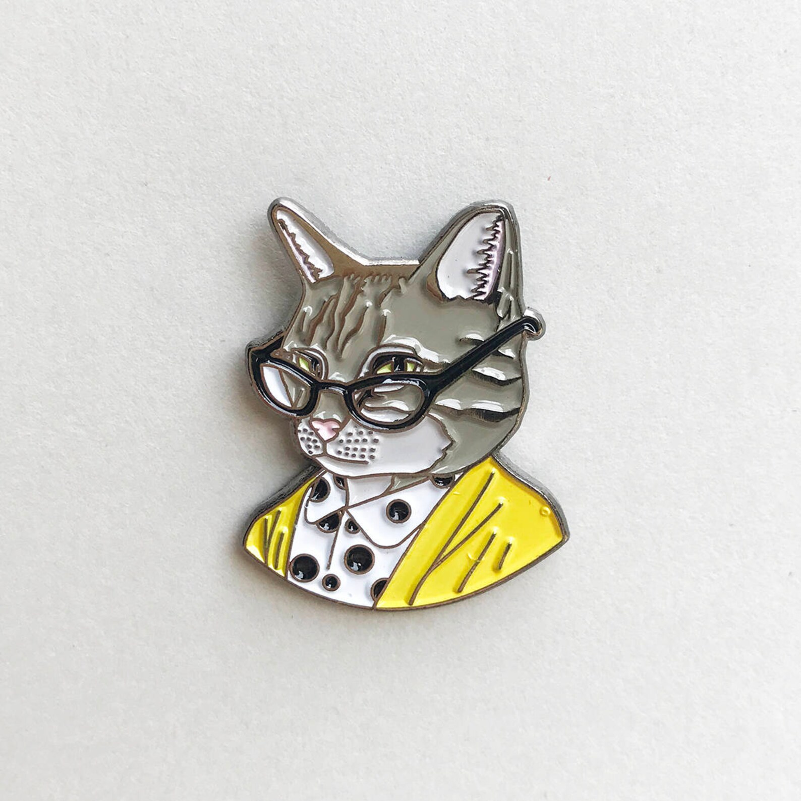 Enamel Pin - Library Cat - Tabby Cat - Ryan Berkley Illustration - Pin ...