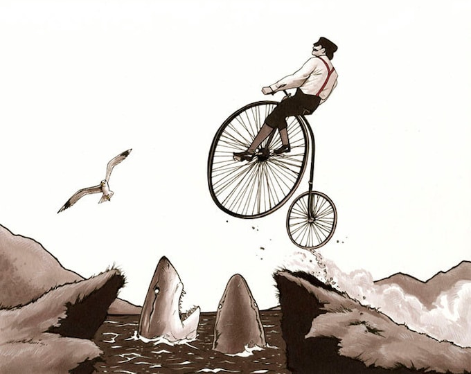 Old Timey Biker Daredevil Print 8x10 - Etsy