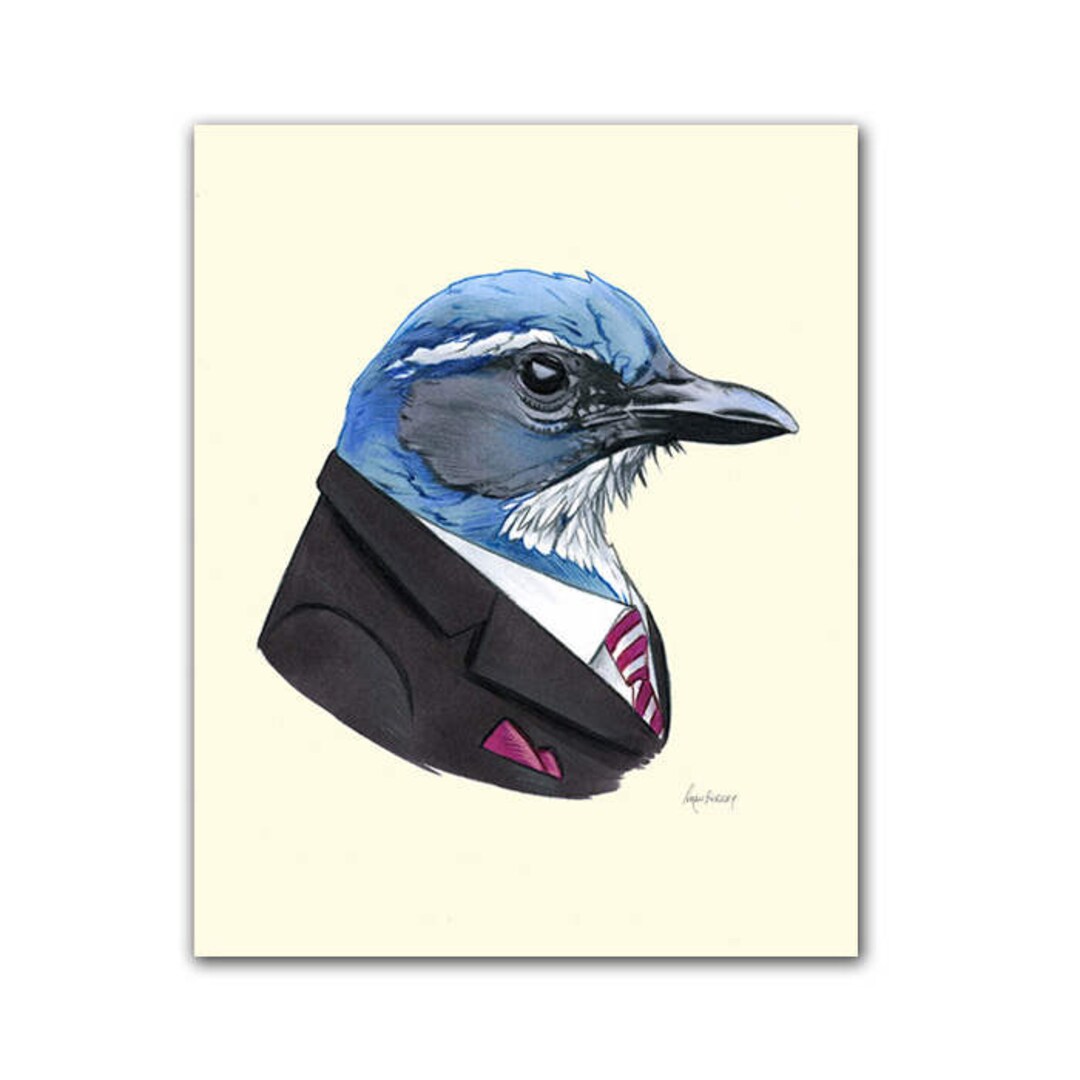 Western Scrub-jay Art Print 8x10 - Etsy