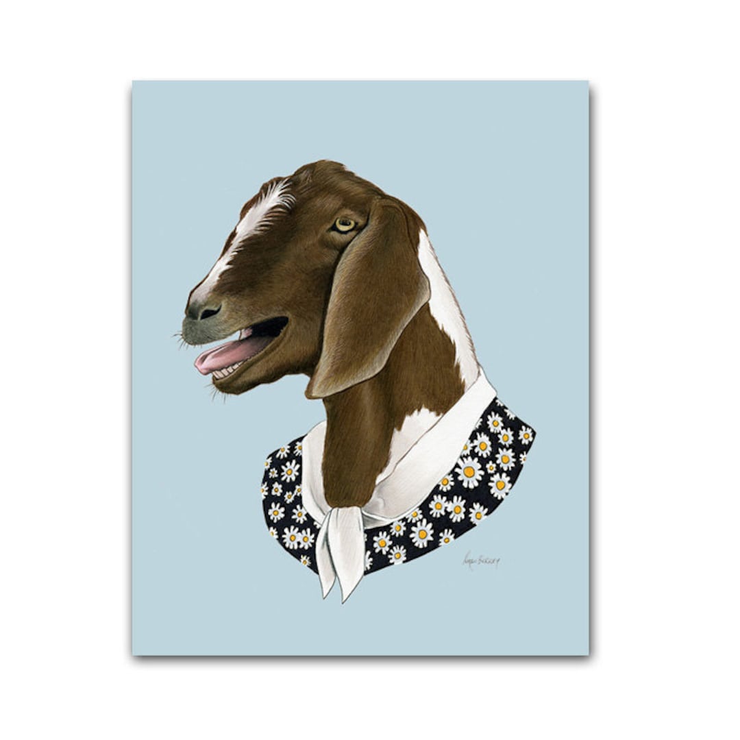 Goat Lady Animal Print - Modern Kids Art - Unique Baby Gift - Animals ...