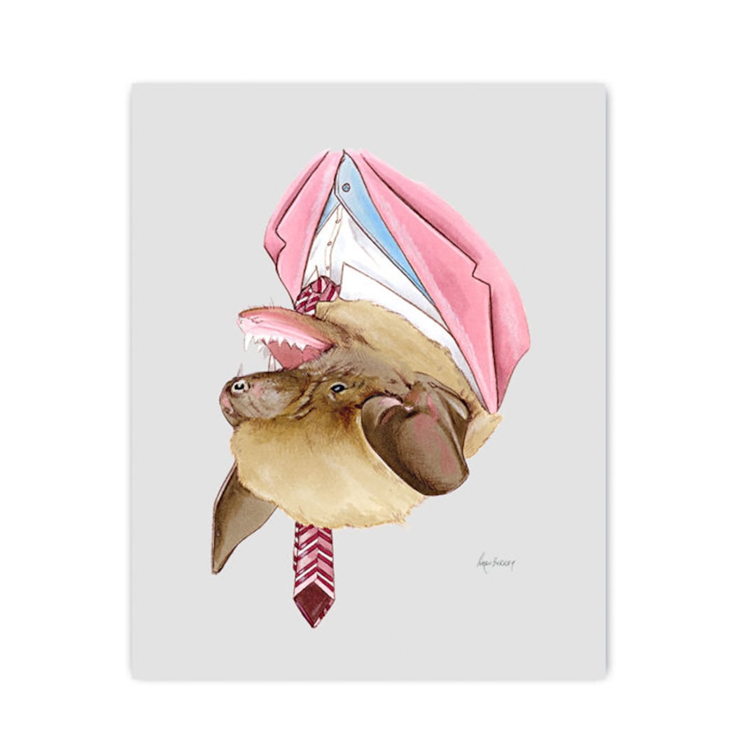 Brown Bat Art Print 5x7 - Etsy