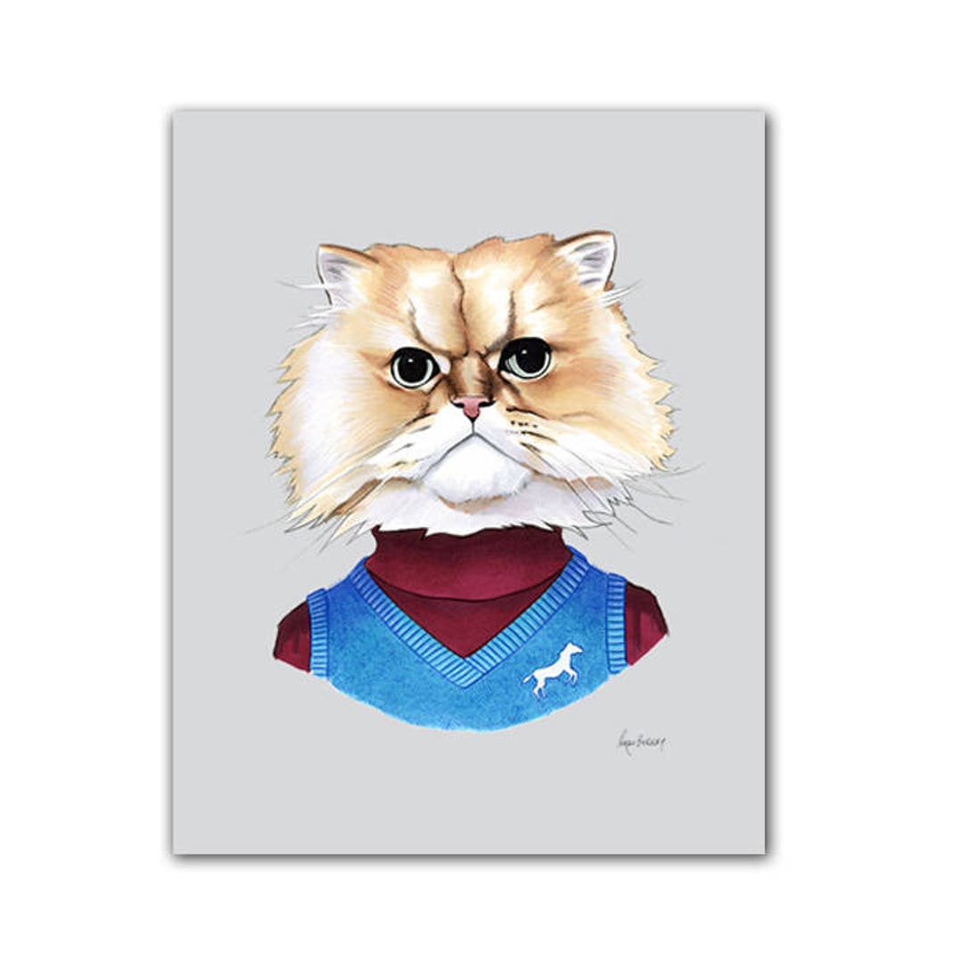 Fuzzy Cat Print 5x7 - Etsy Canada