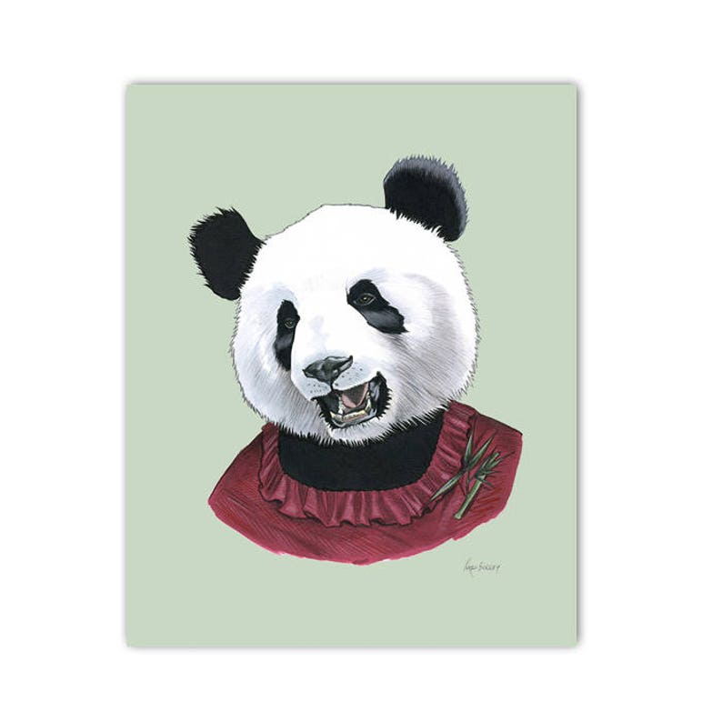 Lady Panda Bear Print 8x10 - Etsy