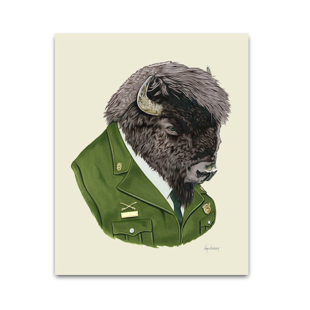 Bison Art Print by Ryan Berkley 8x10 - Etsy