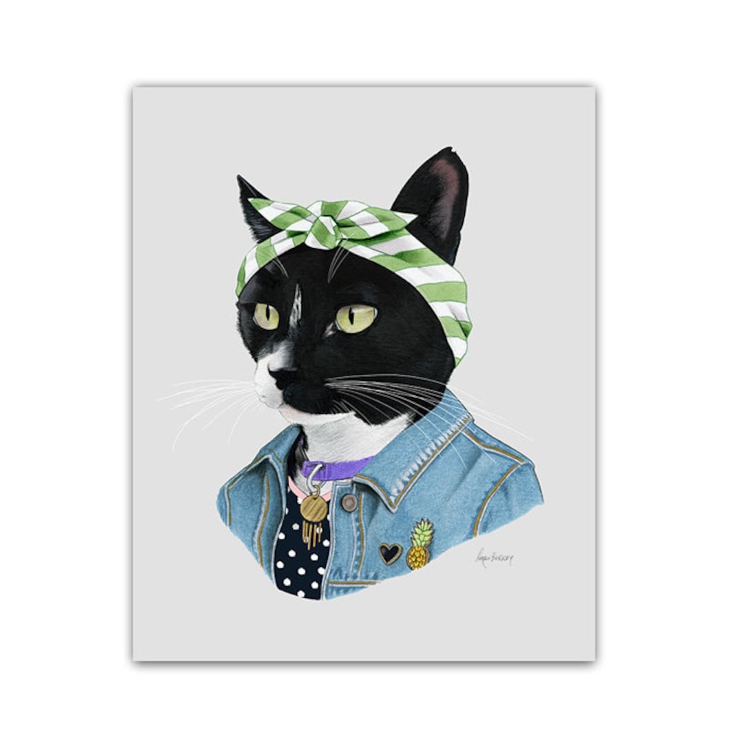 Black Cat Boss Lady Print 8x10 - Cat Art - Pet Portrait - Spirit Animal ...
