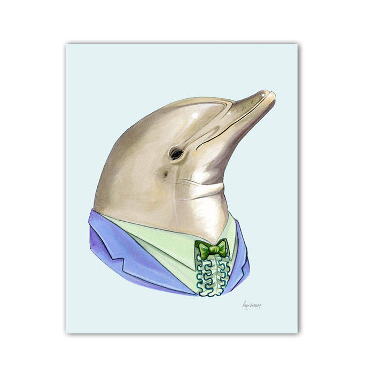 Dolphin Print 8x10 - Etsy