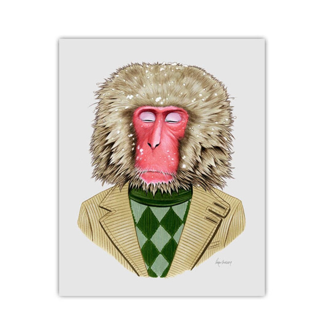 Snow Monkey Print - Macaque Monkey - Animal Print - Modern Kid Art ...