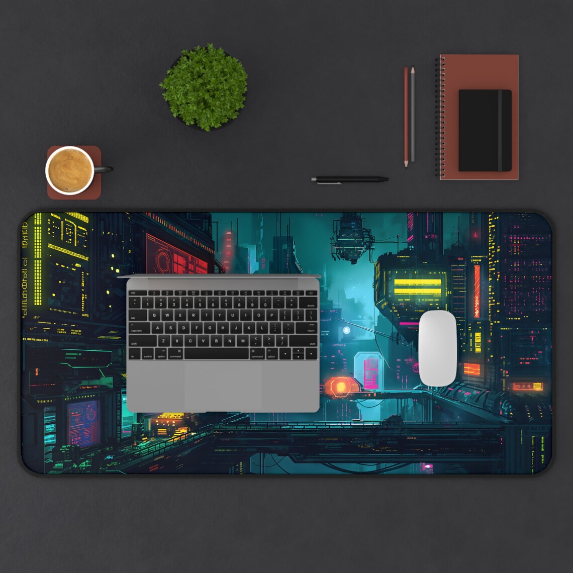 Cyberpunk City Desk Mat, Cyberpunk Desk Mat, Desk Mat, Desk Mat Gift ...