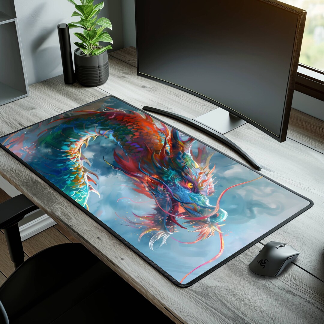 Colorful Chinese Dragon Mouse Pad Anime Mouse Mat Custom Desk Mat for ...