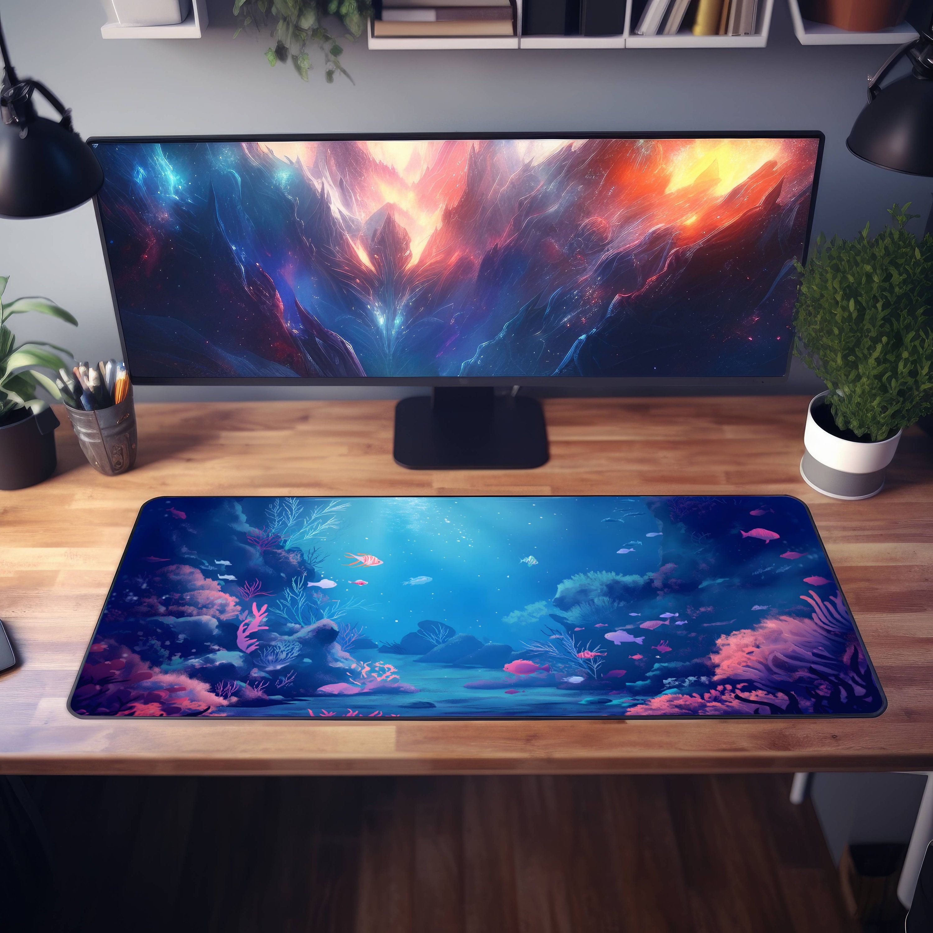Underwater Ocean Mouse Pad, High Quality XXL Mouse Pad, Cute Keyboard ...