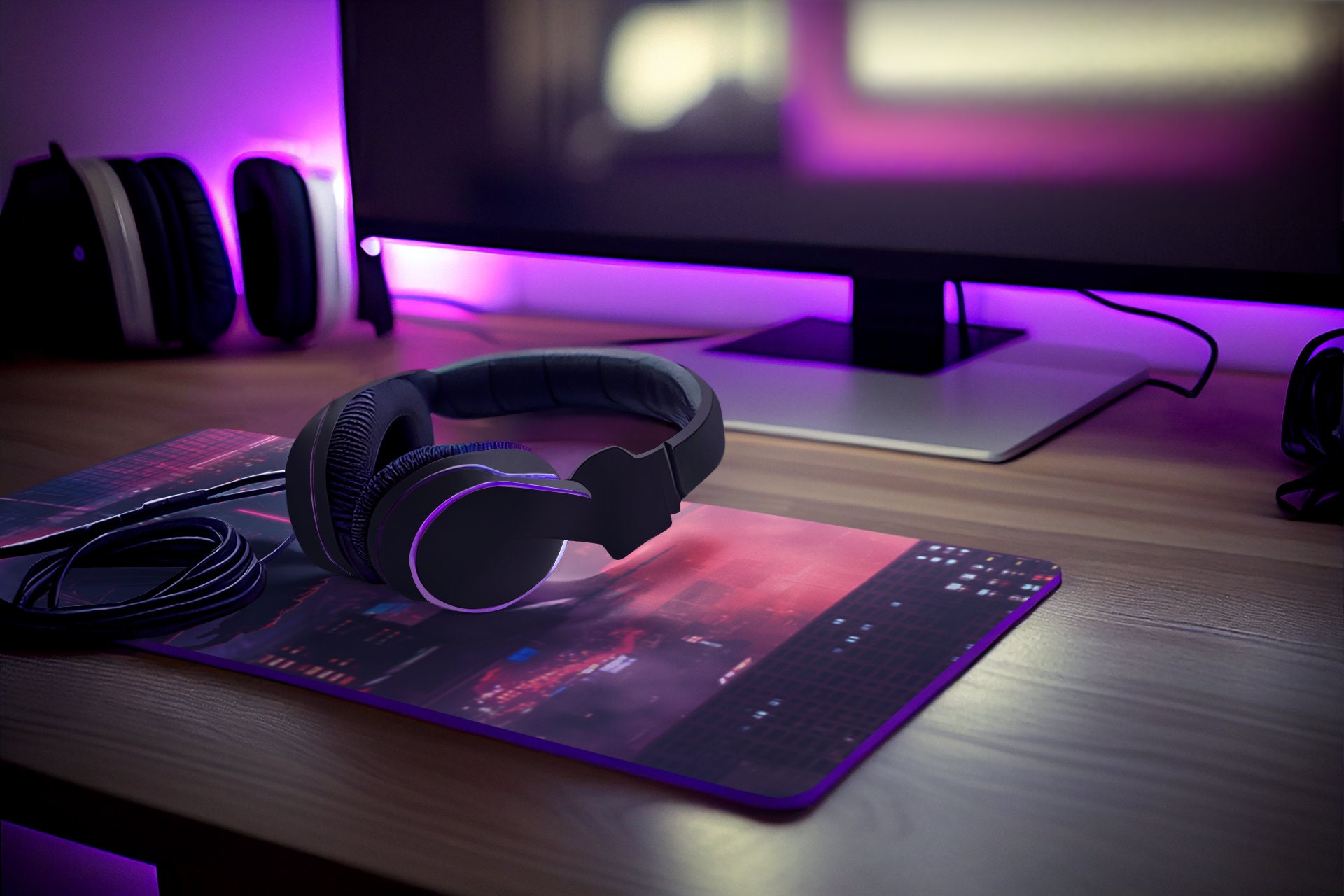 Cyberpunk Desk Mat, Cyberpunk Guy Desk Mat, Desk Mat, Desk Mat Gift ...