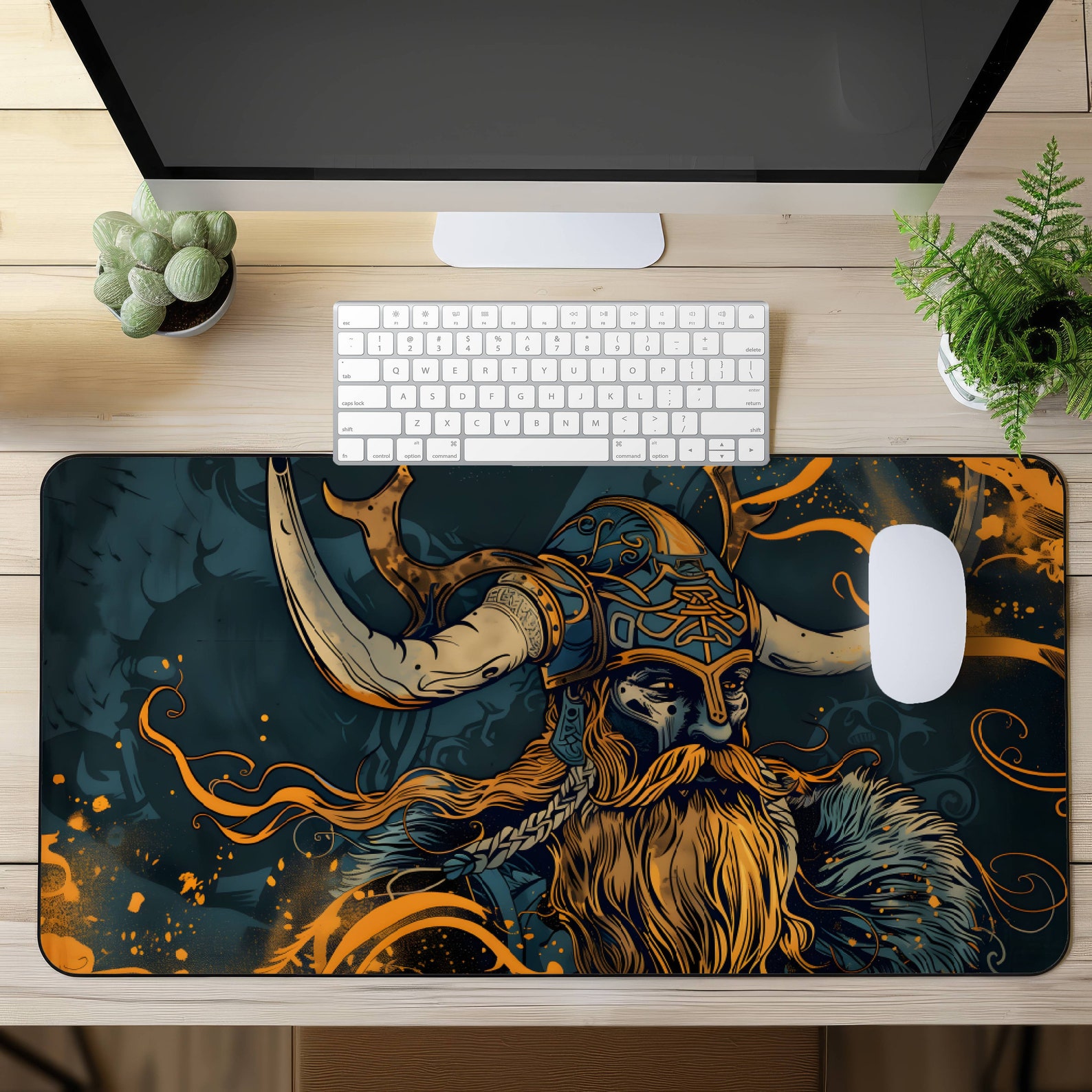 Orange Viking Mouse Pad Anime Mouse Mat Custom Desk Mat for Gamers ...