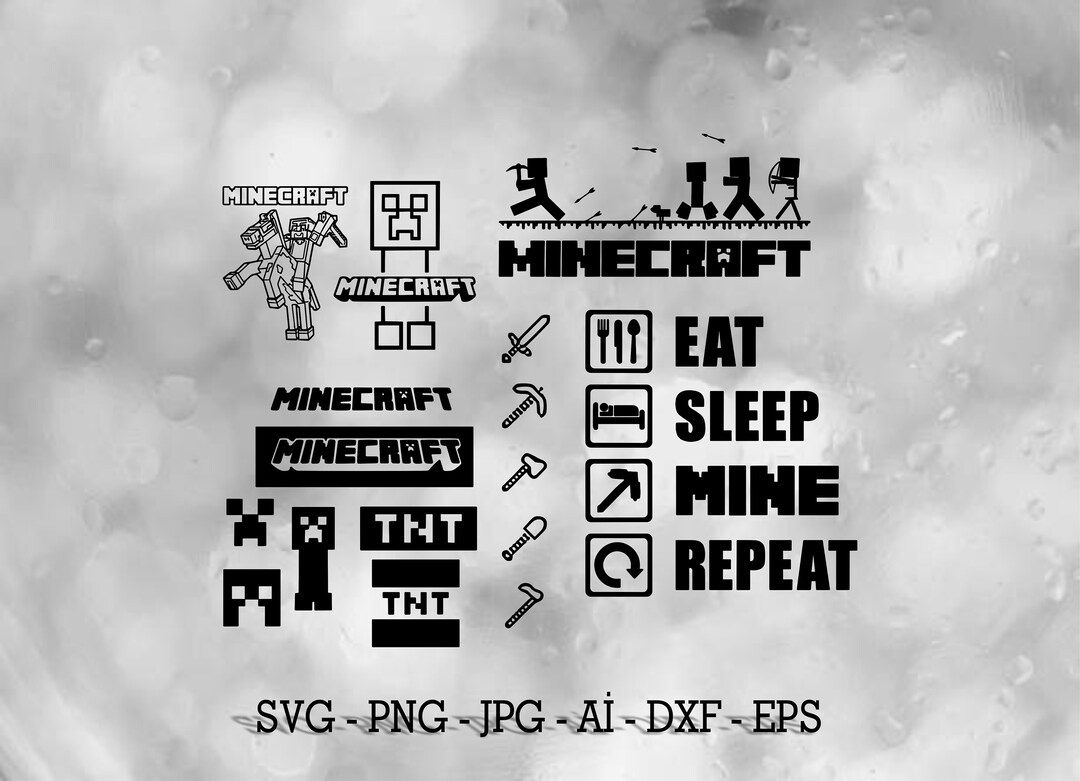 Mncrft Bundle SVG, Game Sword Svg, Eps, Png, Dxf for Cricut, Silhouette ...