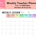 Lesson Plan Template Weekly Lesson Planner Printable - Etsy
