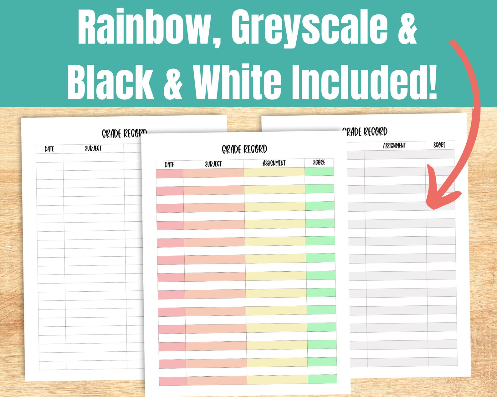 Printable Homeschool Grade Book, Grade Sheet PDF, Instant Download ...