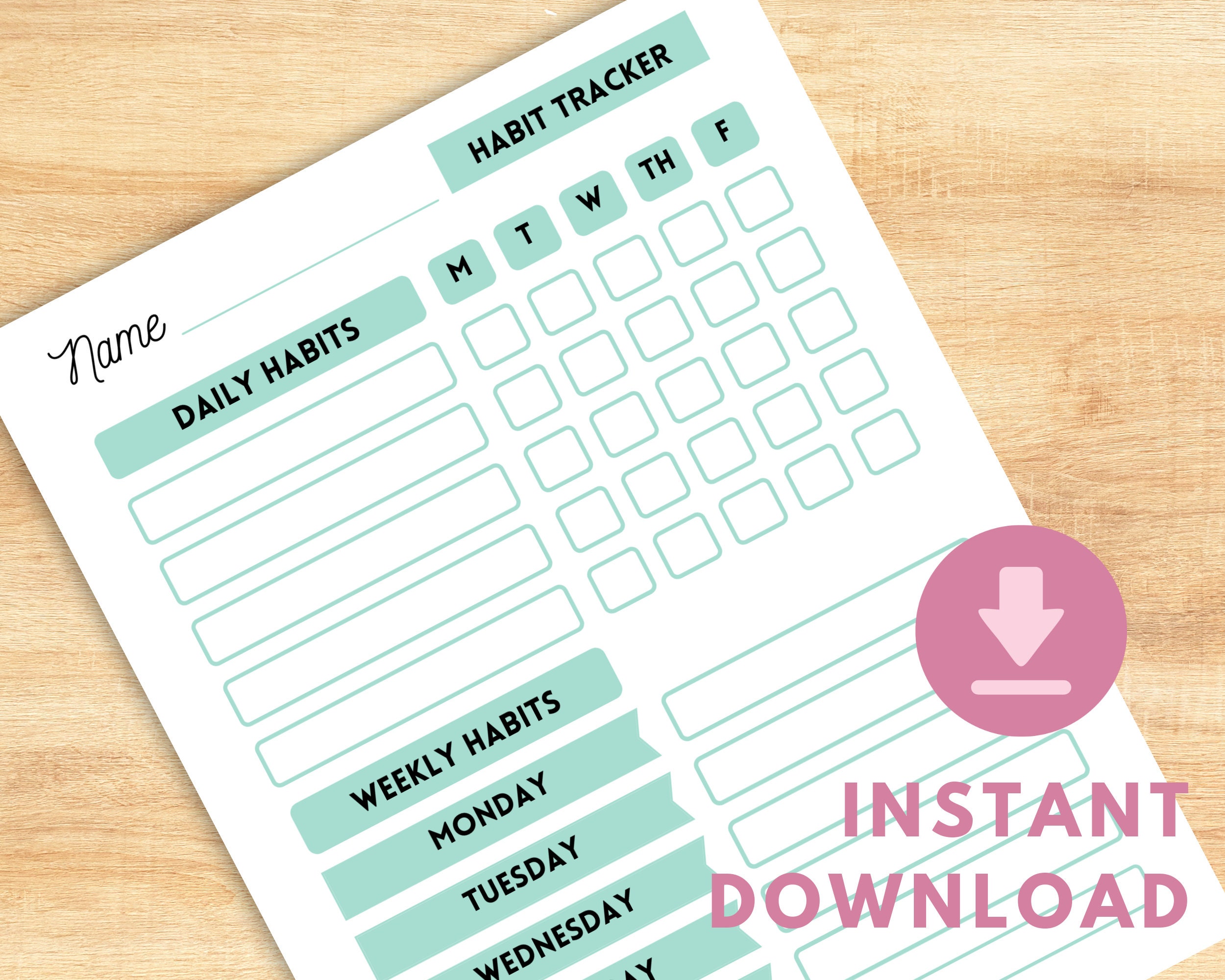 Student Habit Tracker Template, Teacher Binder, Printable Chore Chart ...