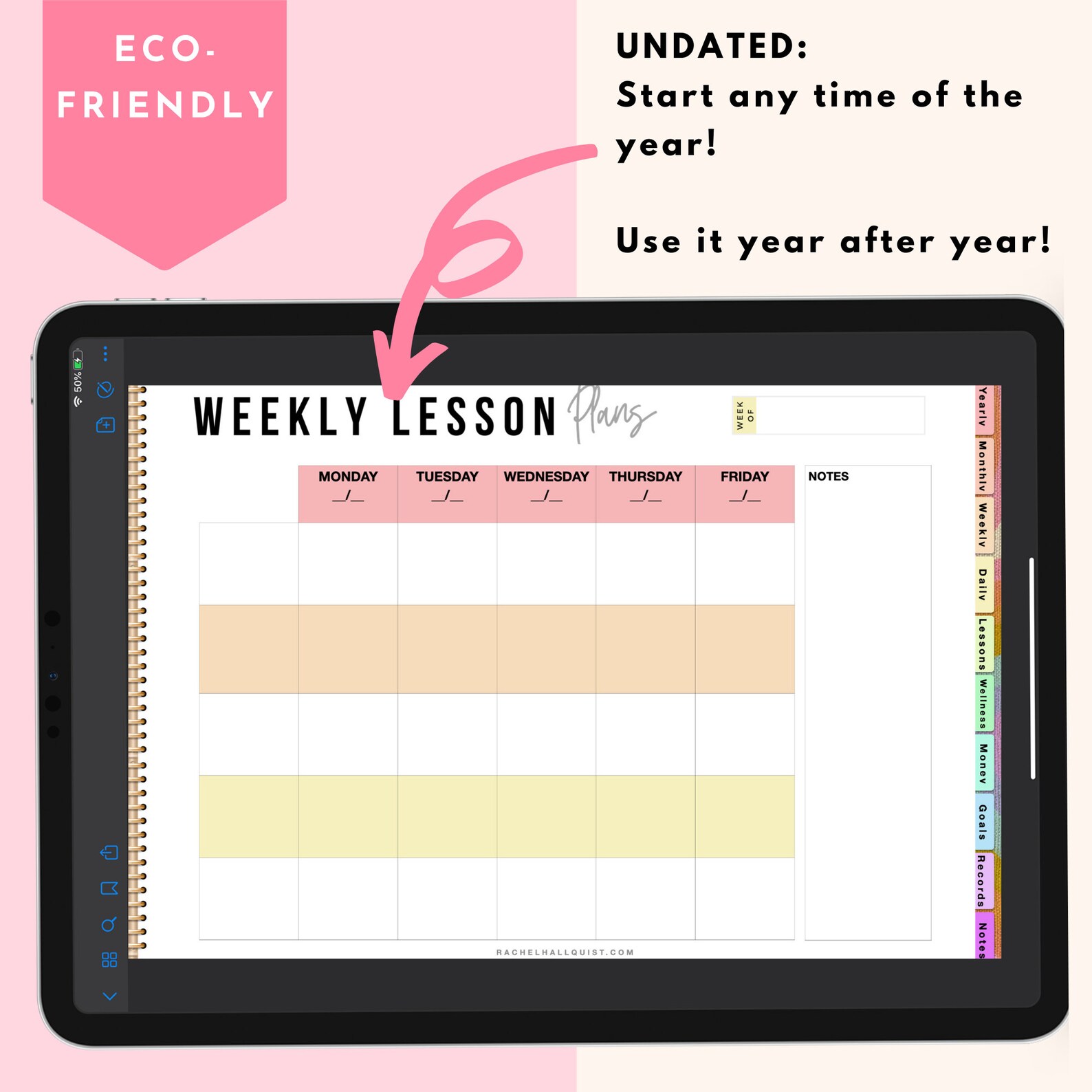Best Teacher Life Digital Planner W/ Digital Stickers Undated - Etsy