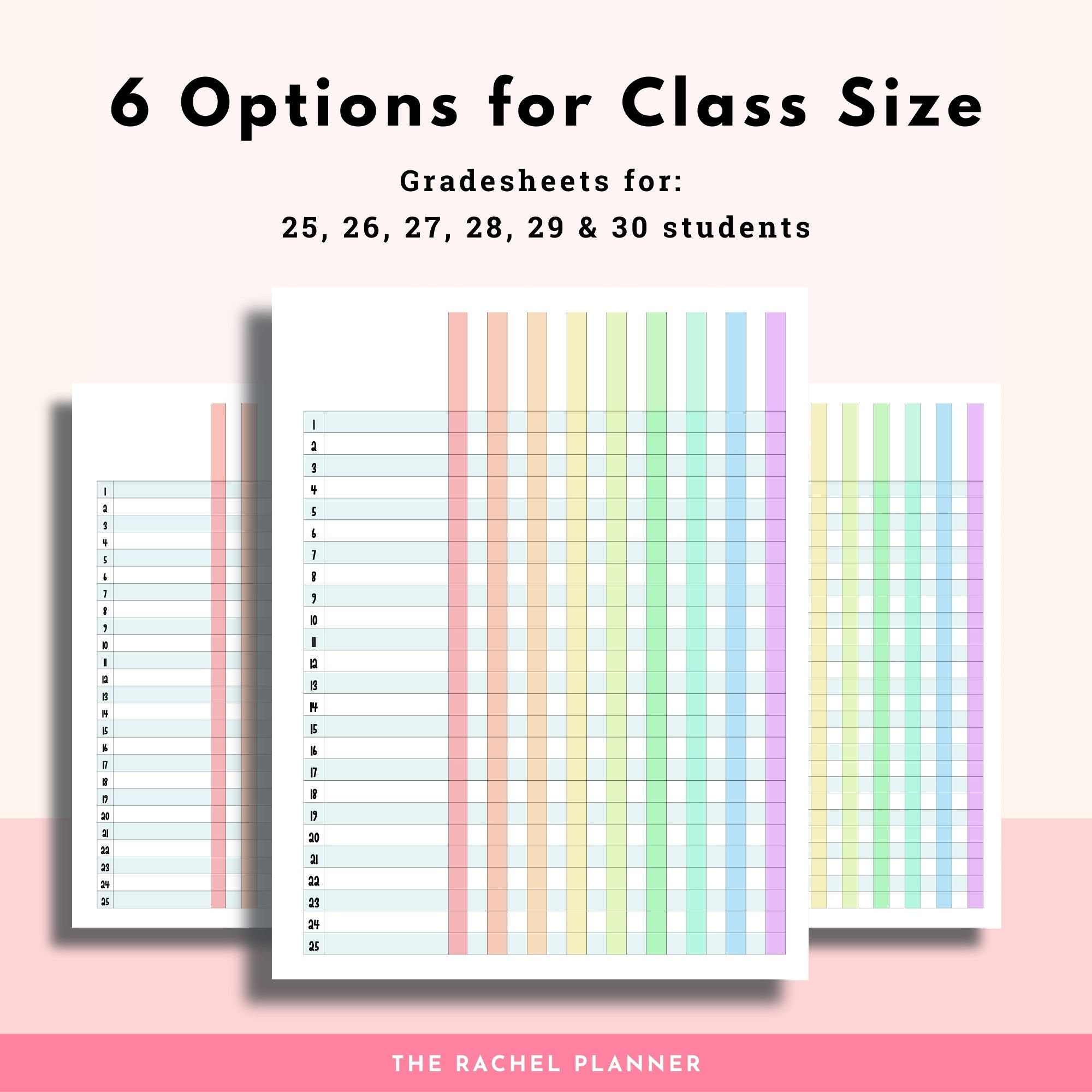 Lesson Plan Template, Weekly Lesson Planner, Grade Record, Printable ...