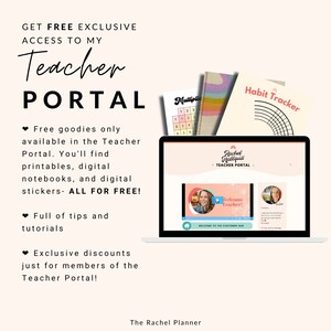 Best Teacher Life Digital Planner W/ Digital Stickers Undated Planner ...