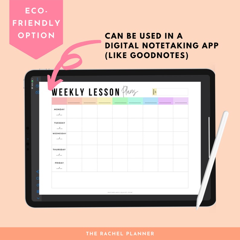 Lesson Plan Template, Weekly Lesson Planner, Grade Record, Printable ...