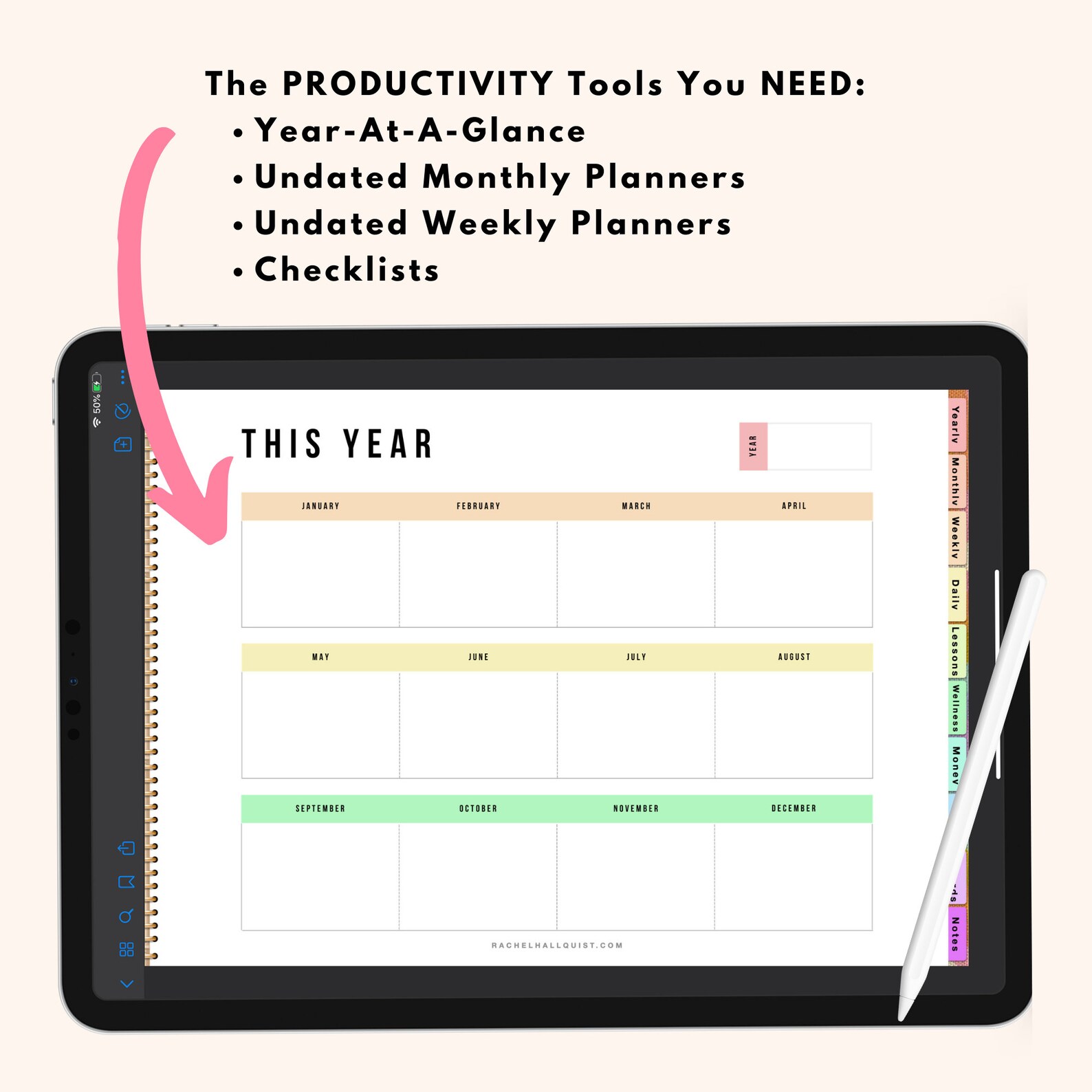 Best Teacher Life Digital Planner W/ Digital Stickers Undated - Etsy