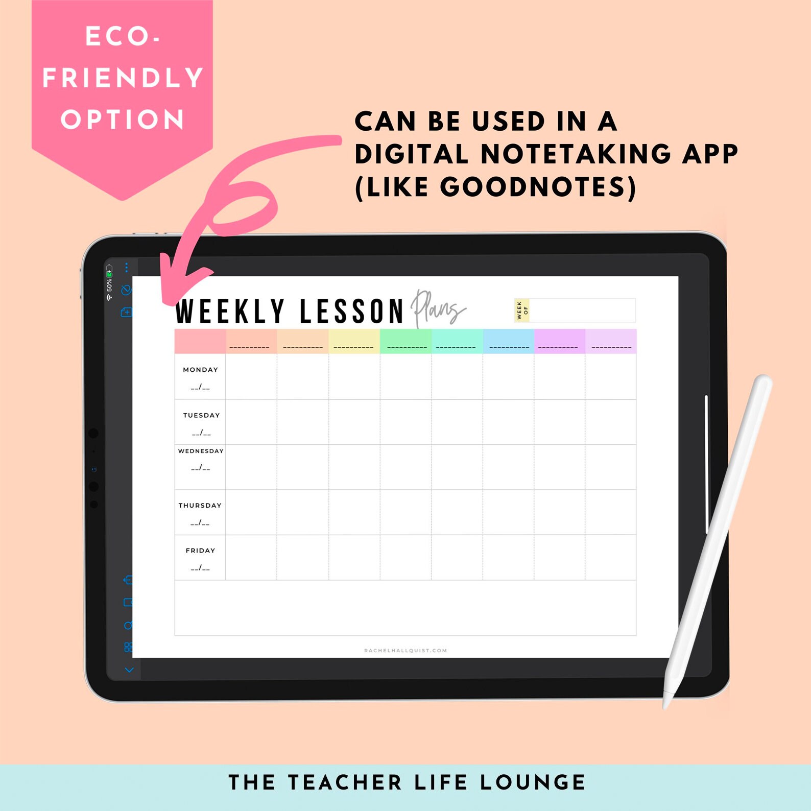 Lesson Plan Template, Weekly Lesson Planner, Printable Planner ...