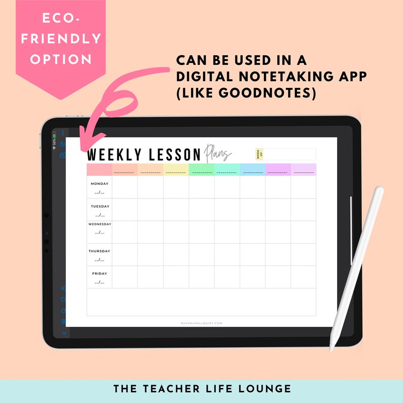 Lesson Plan Template, Weekly Lesson Planner, Printable Planner ...