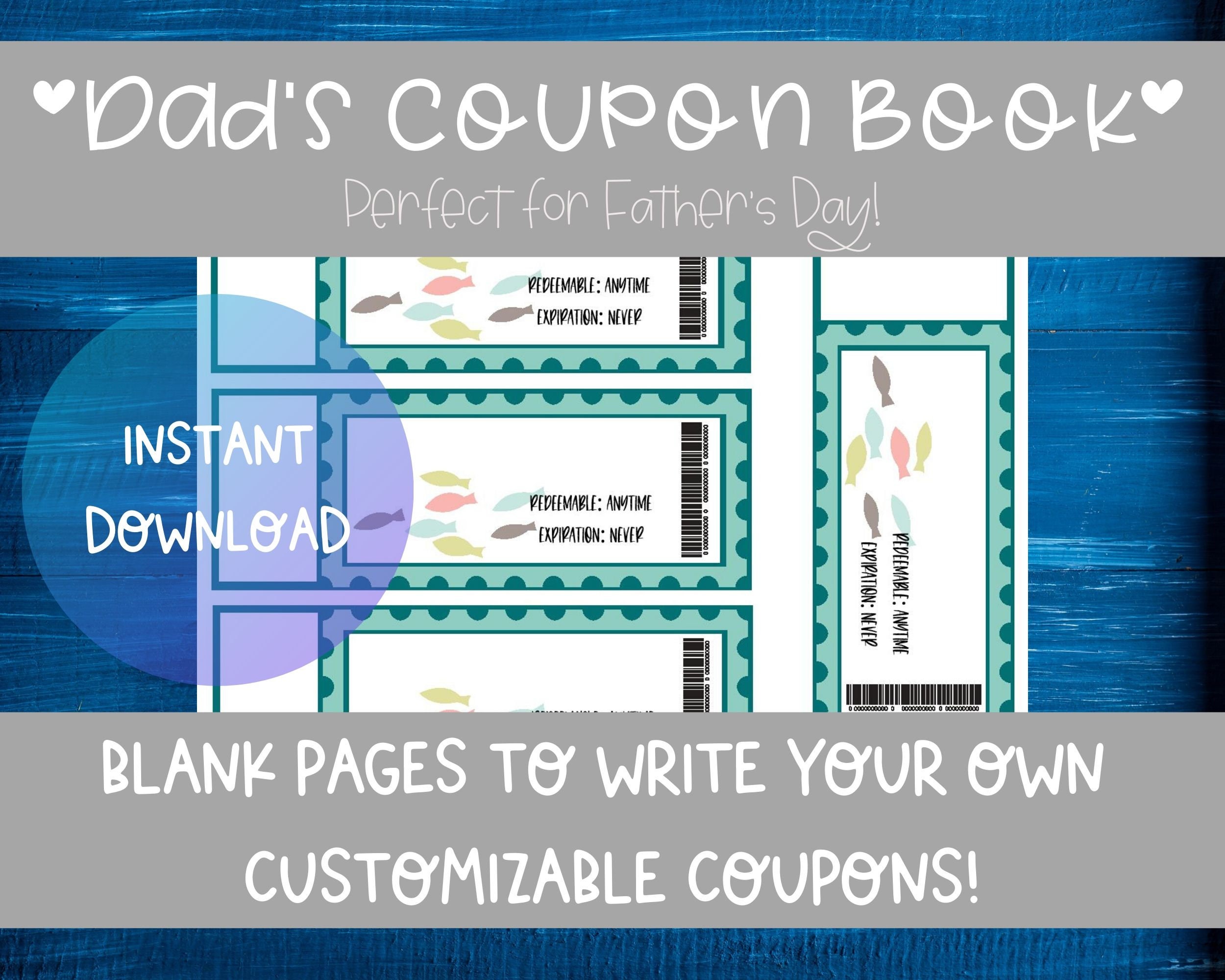 Father's Day Coupon Book, Printable, Download, Instant Download, Father ...