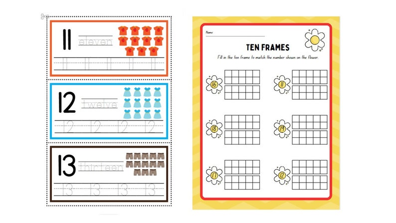 Counting 11 to 20 Printable Preschool Activity Worksheets - Etsy