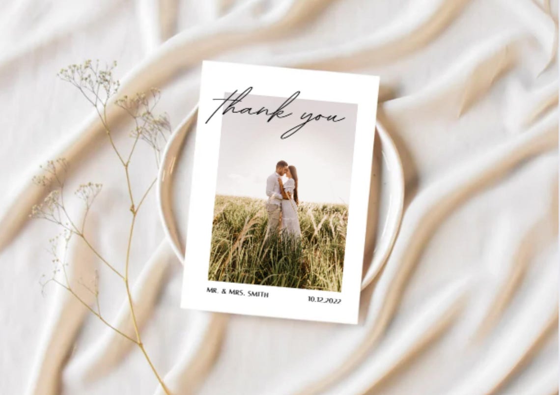 Personalized Wedding Thank You Cards Wedding Thank You Cards With Your ...