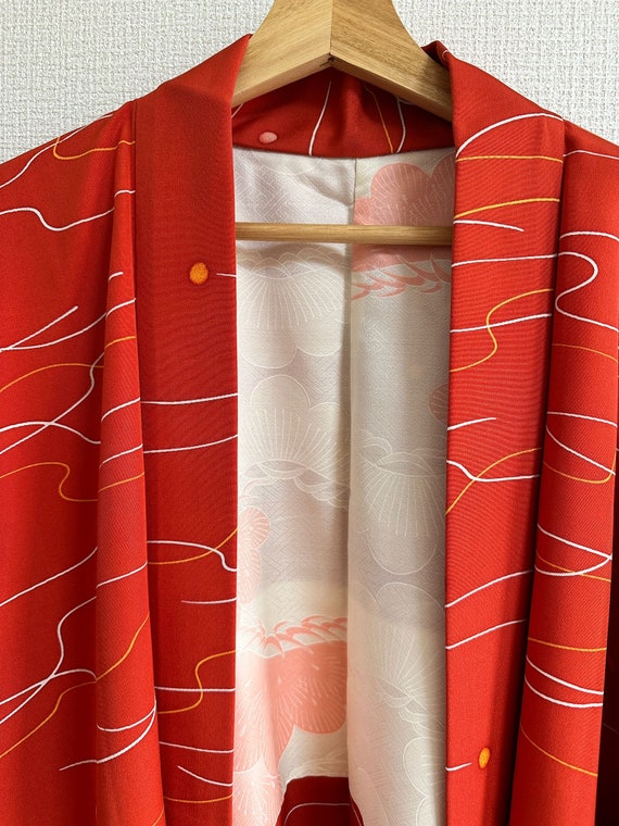 Vintage Japanese Orange Silk, KIMONO Haori Jacket - Gem
