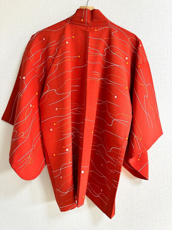 Vintage Japanese Orange Silk, KIMONO Haori Jacket - Gem