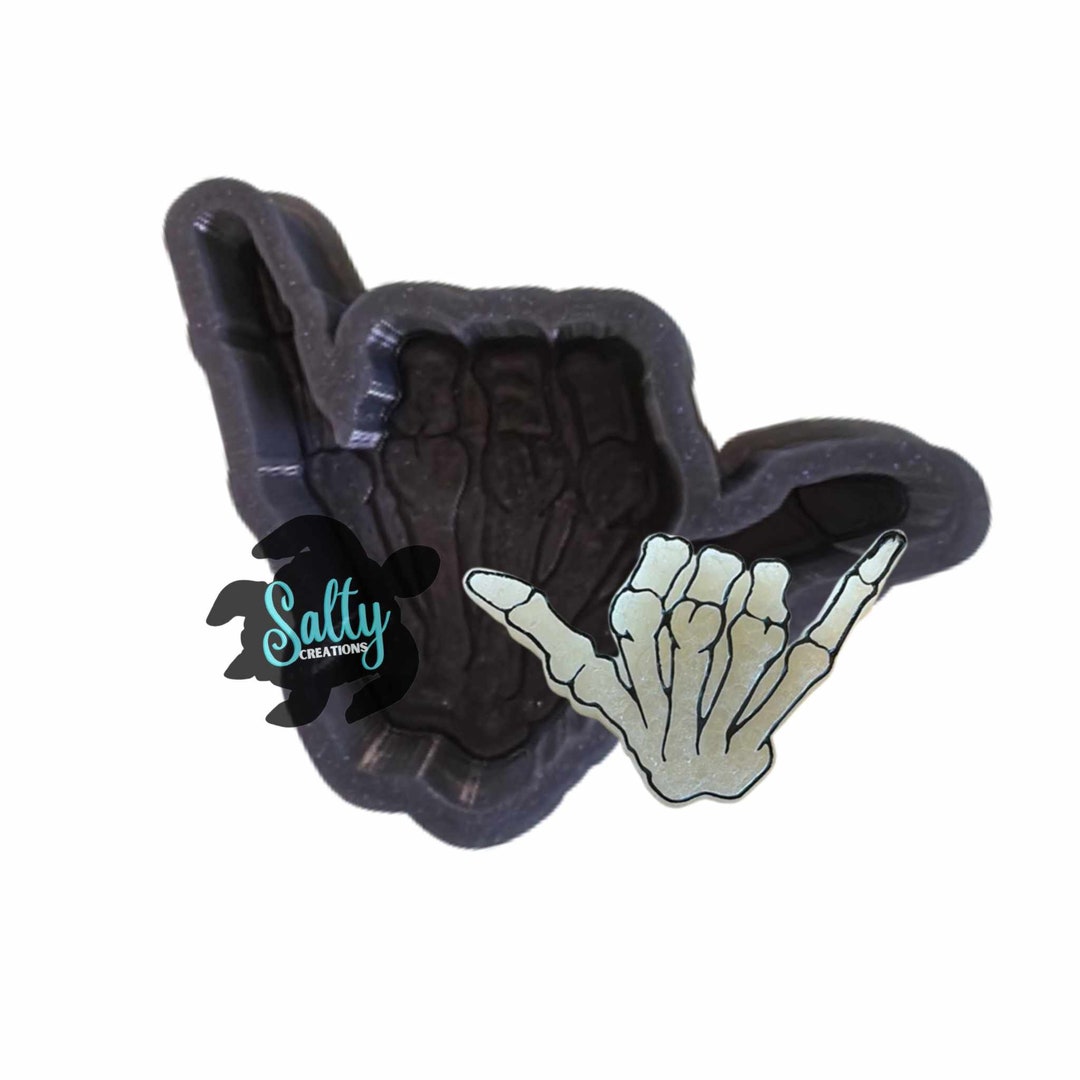 Skeleton Hand / Hang 10 / Regular or Vent Clip / Silicone Freshie Mold ...