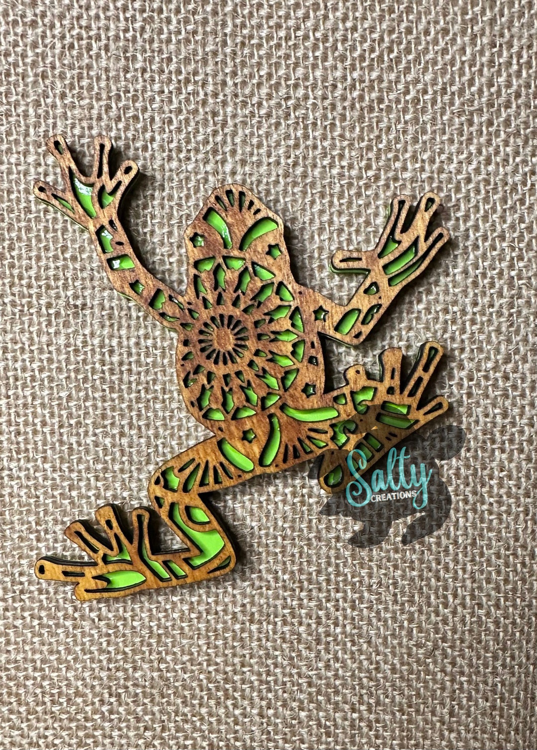 Tree Frog / Frog / Tribal / Surf Board / Magnets / Magnet / Wooden ...