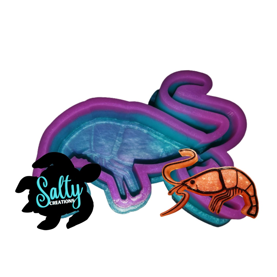 Shrimp / Regular or Vent Clip / Silicone Freshie Mold / Freshie Mold ...