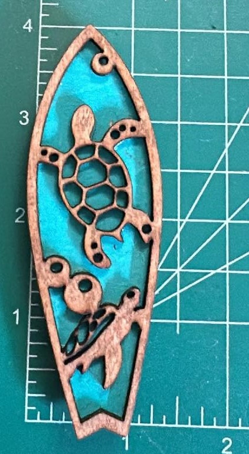 Sea Turtle / Surf Board / Magnets / Magnet / Wooden Magnets ...