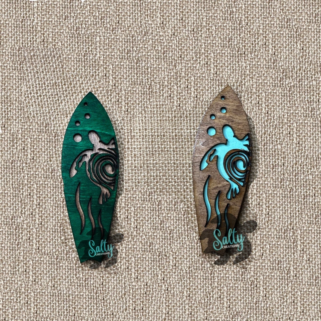 Sea Turtle / Surf Board / Magnets / Magnet / Wooden Magnets ...
