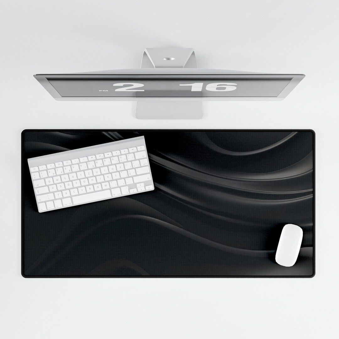 Black Abstract Liquid Desk Mat - Etsy