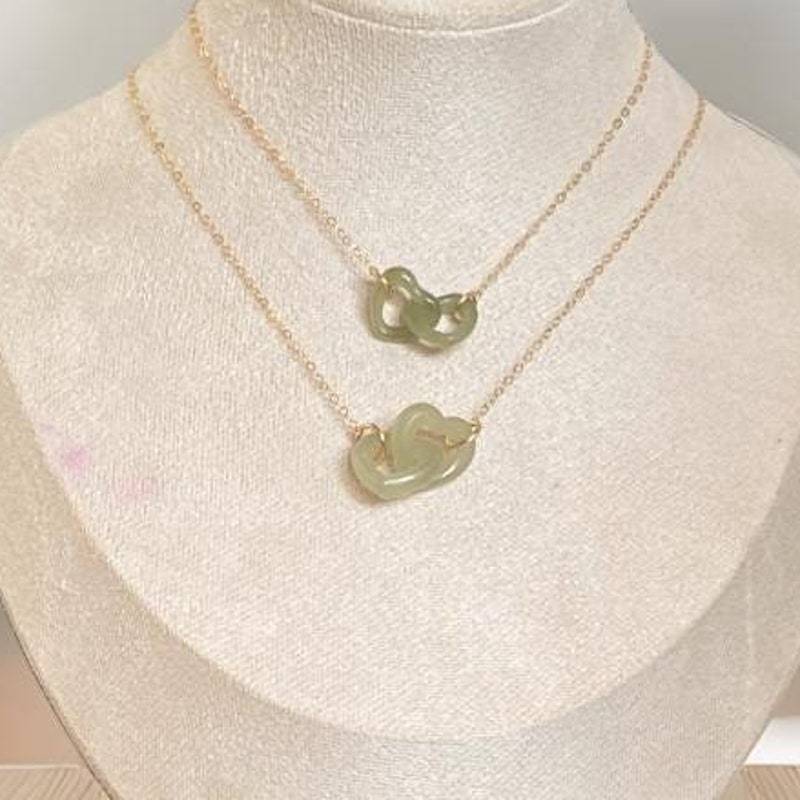 Jade Double Hearts Necklace - Etsy